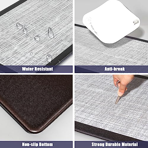 WEZVIX Anti Fatigue Kitchen Mat [2 PCS], Cushioned Non-Skid, Waterproof Floor Mat, Ergonomic Comfort Foam Standing Rugs for Floor, Kitchen, Office, Sink, Laundry - Black and Grey