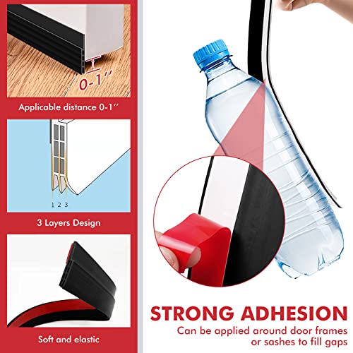 1PCS Door Draft Stopper,Door Sweep for Exterior & Interior Doors,Door Bottom Seal Dust and Noise Insulation Weather Stripping Draft Guard Insulator