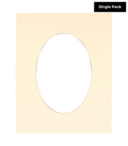 CountryArtHouse Cream Acid Free 9x11 Oval Picture Frame Mat with White Core Bevel Cut for 7x9 Pictures - Fits 9x11 Frame - Pack of 1 Matboard