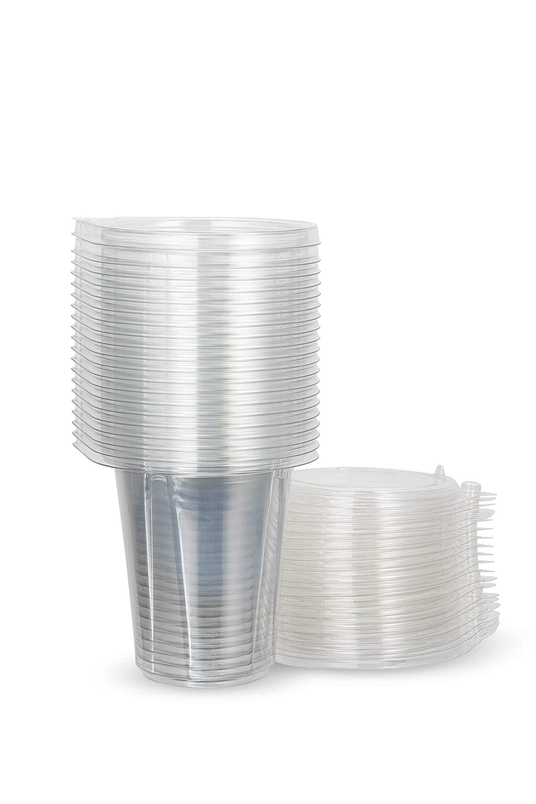 MT Products Plastic Parfait Cups with Lids 16 oz. - (20 Pieces) Tamper Evident Yogurt Containers - Clear Disposable Cups with Lids for Yogurt, Fruit, Cereal or Vegetables