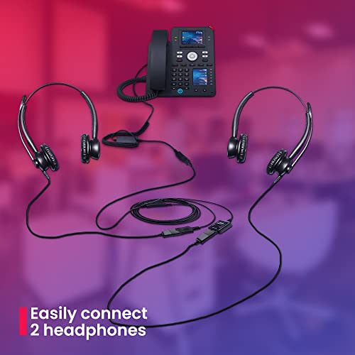 XS 825 Headset Bundle for Training, Coaching, Monitoring, Supervising, Onboarding - Compatible Deskphones Include Avaya, Yealink, Polycom, Cisco, Mitel, Nortel, Toshiba (Stereo, Basic Bundle)