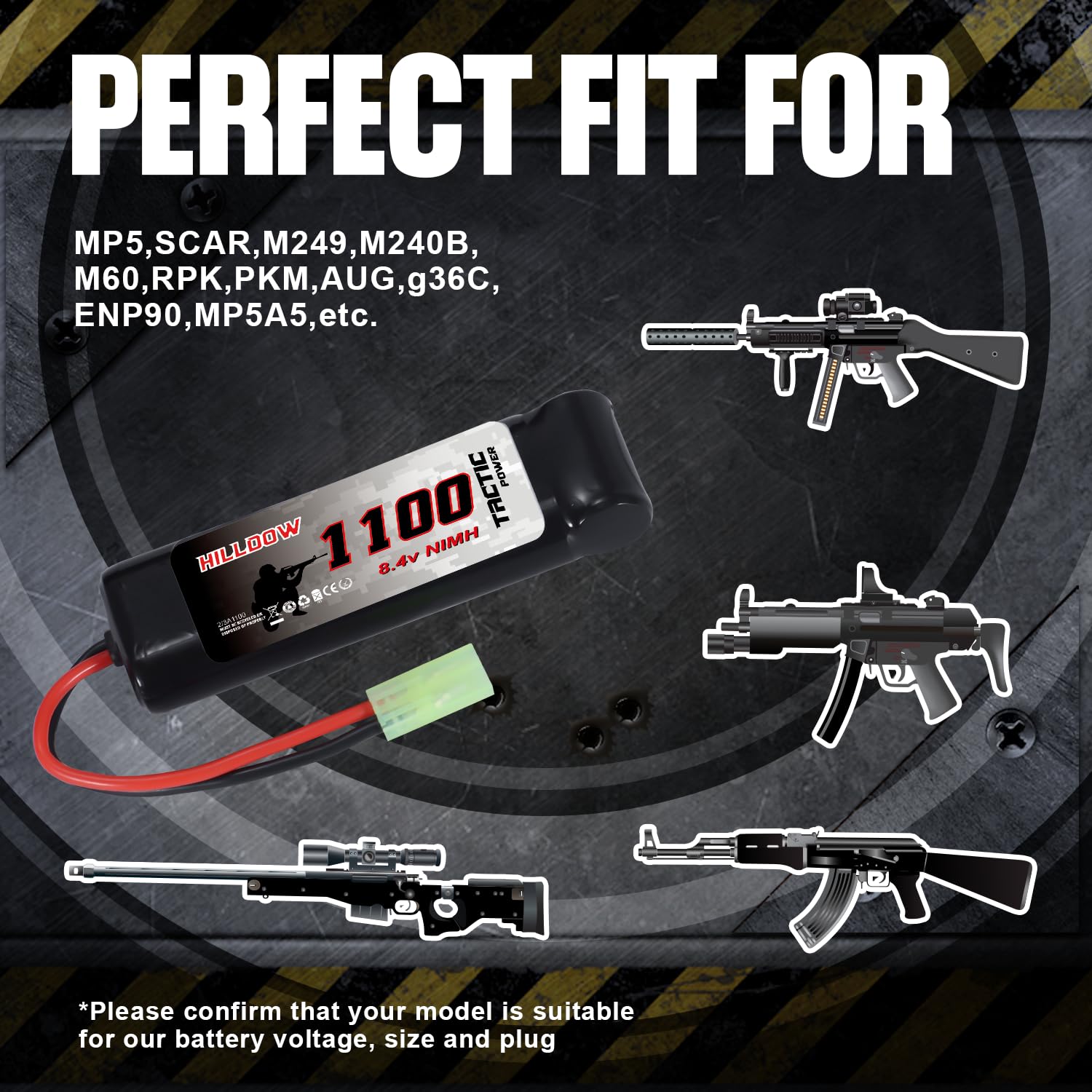 Hilldow NiMH Battery 8.4V 1100mAh Battery