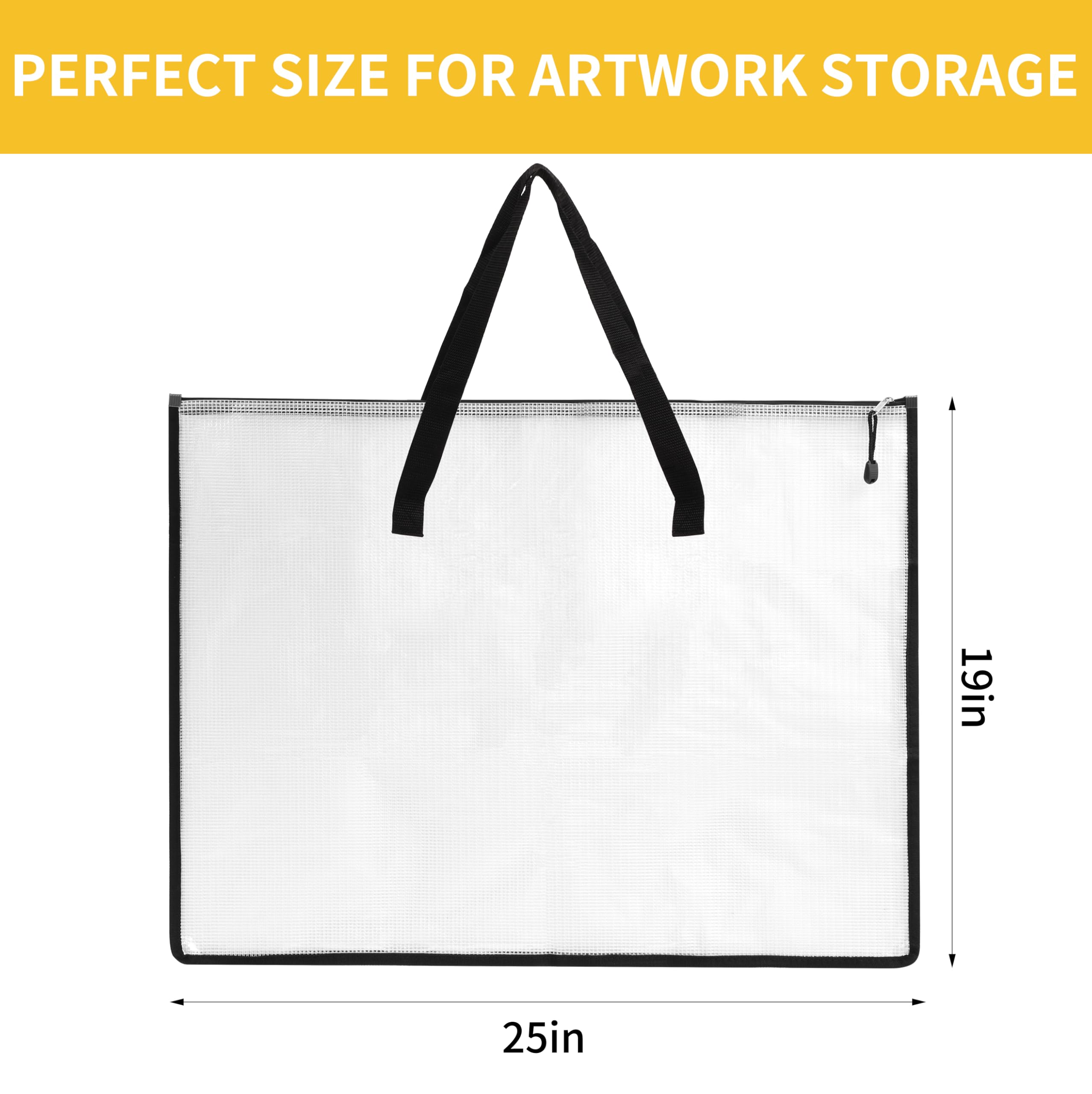 EOOUT 4pcs 19x25 Inches Art Portfolio Bags, Portfolio Folder for Artwork, Posters Storage Bag with Zipper and Handle Mesh Folder Organizers for Poster, Scrapbook, Keepsake and Bulletin Board