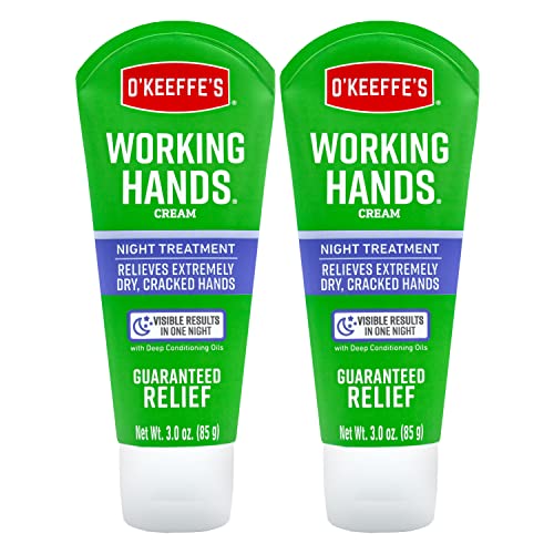 O'Keeffe's Working Hands Night Treatment Hand Cream, 3 oz Tube, (Pack of 2)