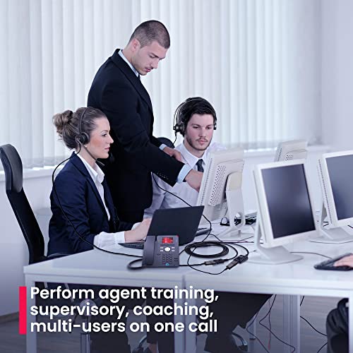 XS 825 Headset Bundle for Training, Coaching, Monitoring, Supervising, Onboarding - Compatible Deskphones Include Avaya, Yealink, Polycom, Cisco, Mitel, Nortel, Toshiba (Stereo, Basic Bundle)
