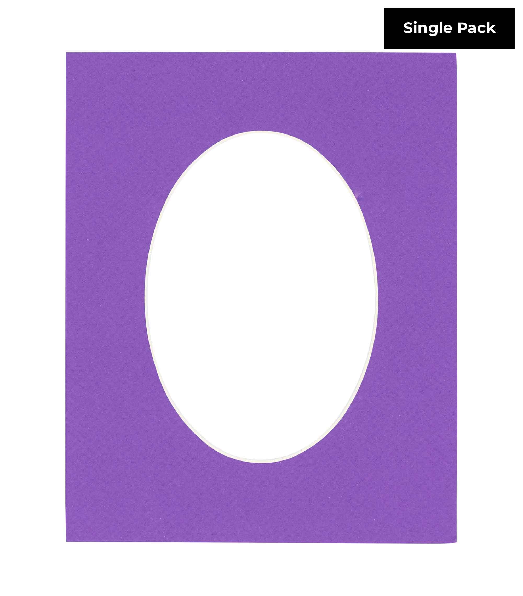CountryArtHouse Purple Acid Free 13x19 Oval Picture Frame Mat with White Core Bevel Cut for 11x16 Pictures - Fits 13x19 Frame - Pack of 1 Matboard