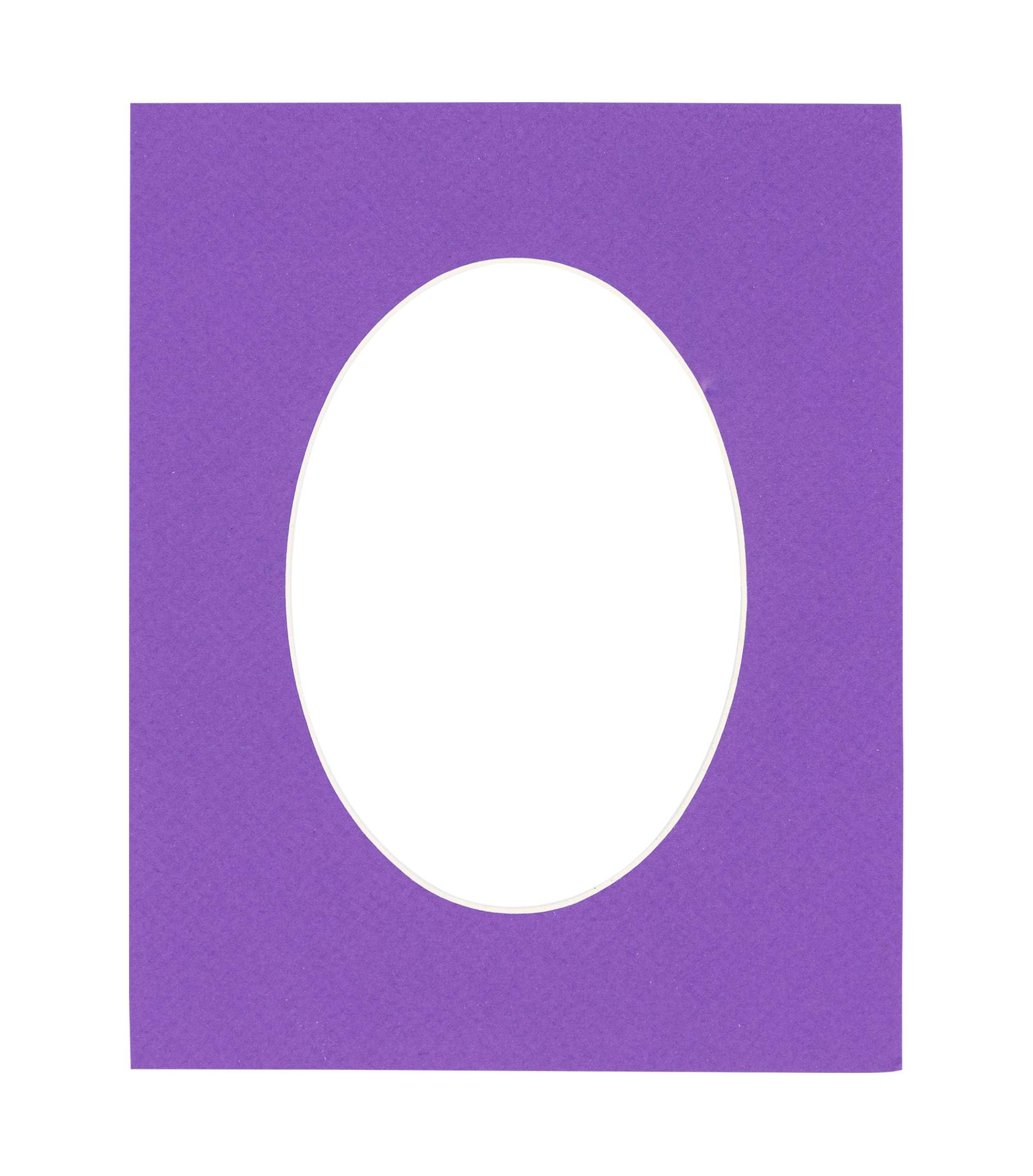CountryArtHouse Purple Acid Free 13x19 Oval Picture Frame Mat with White Core Bevel Cut for 11x16 Pictures - Fits 13x19 Frame - Pack of 1 Matboard