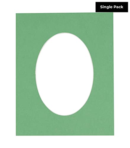CountryArtHouse Turf Green Jade Acid Free 7x9 Oval Picture Frame Mat with White Core Bevel Cut for 5x6 Pictures - Fits 7x9 Frame - Pack of 1 Matboard