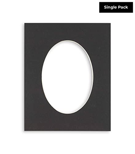 CountryArtHouse Black Acid Free 16x24 Oval Picture Frame Mat with White Core Bevel Cut for 12x22 Pictures - Fits 16x24 Frame - Pack of 1 Matboard
