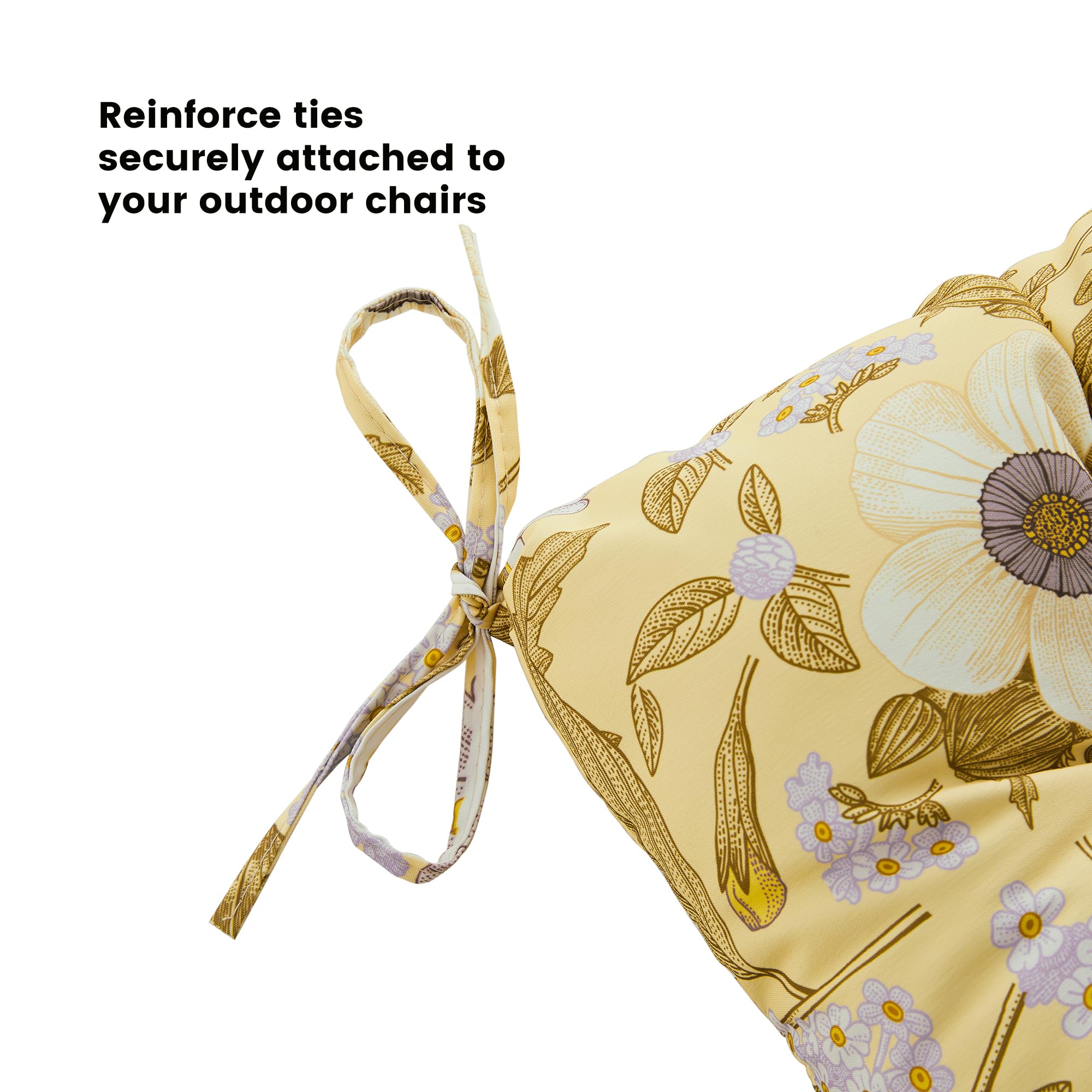 ARTPLAN Patio Bench Tufted Cushion with Tie,Outdoor Loveseat Cushion for Gliders,48x18 Inches,Floral,Beige