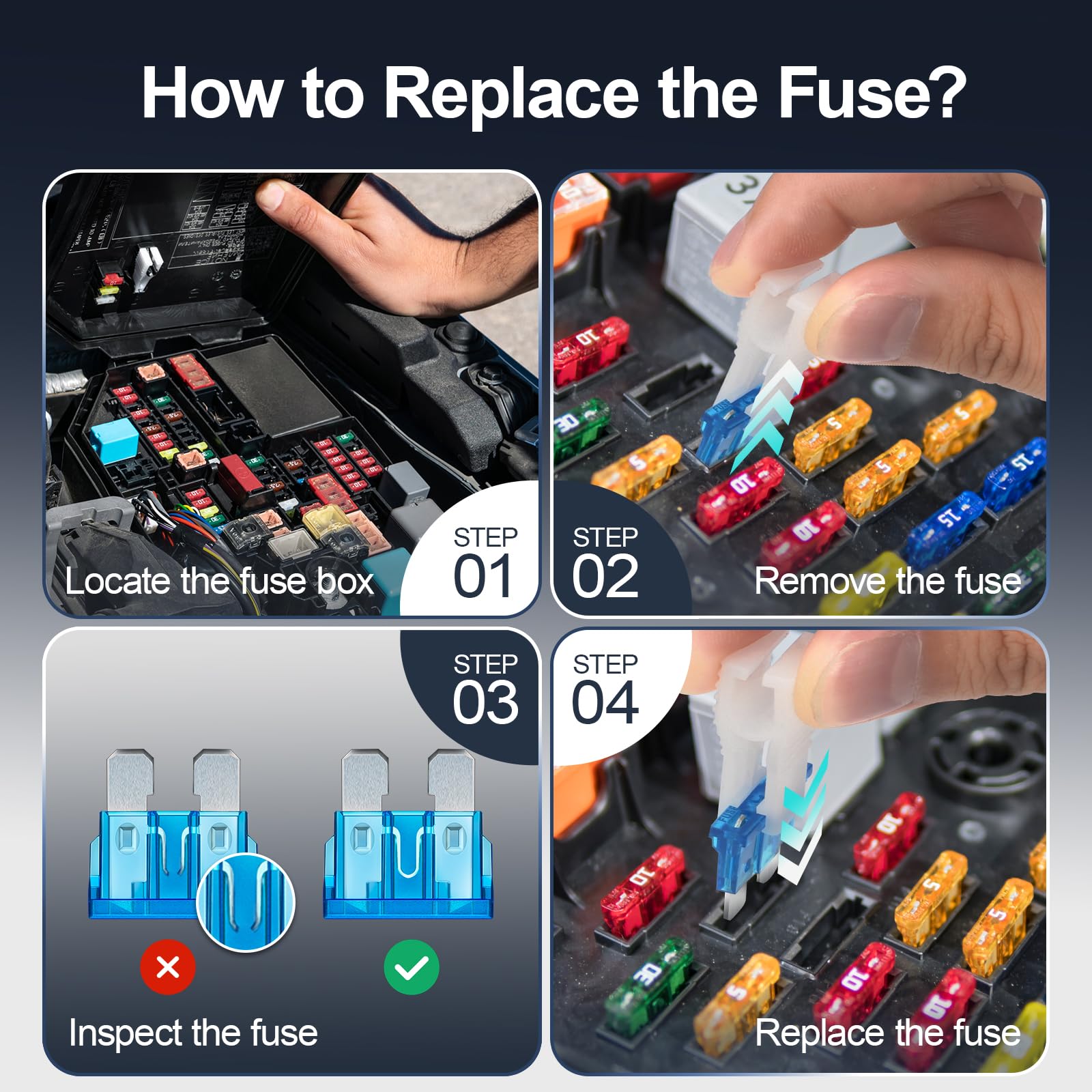 JOREST 280 Pcs Fuse Kit,182 Mini Car Fuses Assortment + 98 Standard Auto Blade Fuse, Replacement for Automtive RV Motorcycle Truck (2A 3A 5A 7.5A 10A 15A 20A 25A 30A 35A 40AMP)