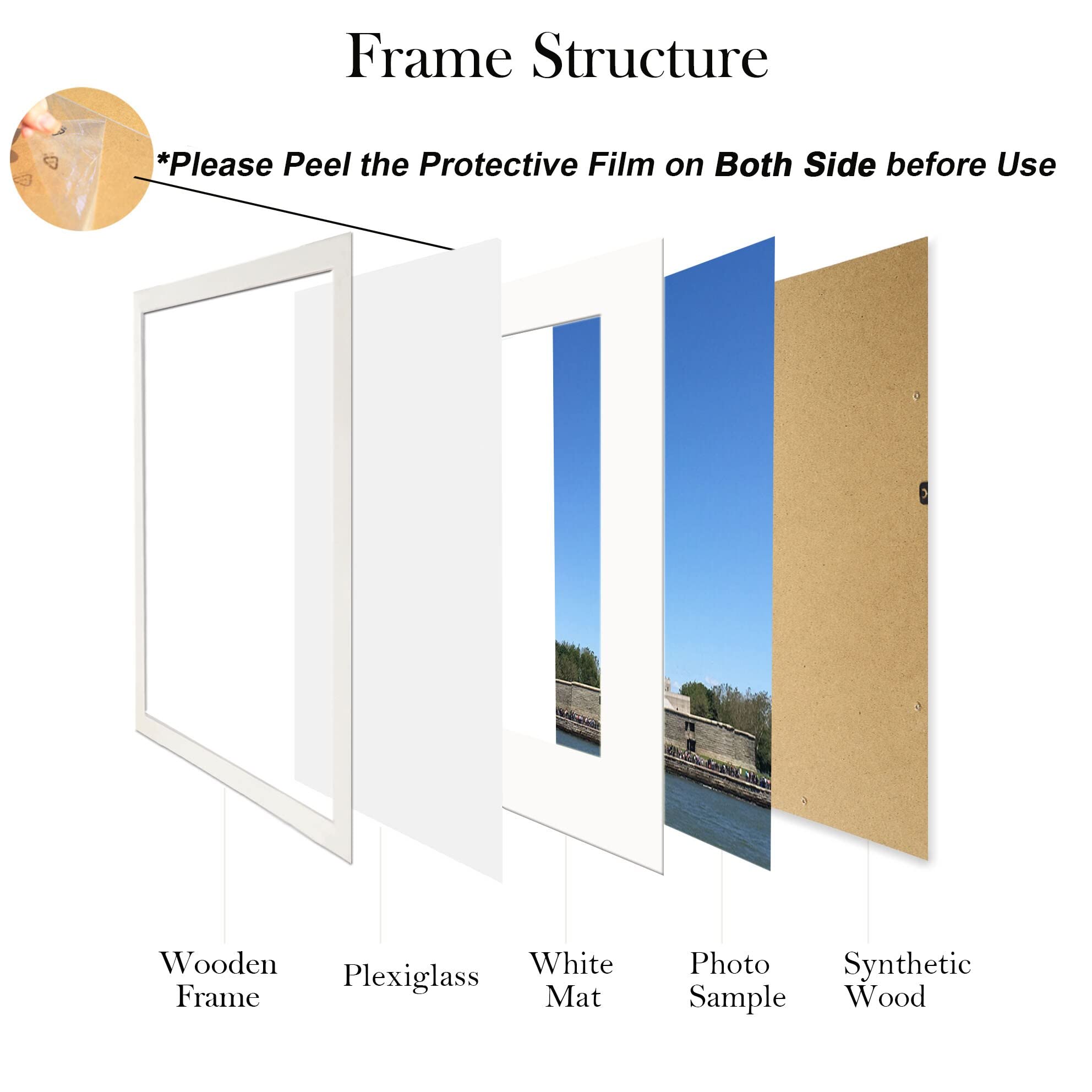 12x16 Wood Picture Frame Diamond Painting Frames 30x40cm Diamond Art Frame Display 12x16in / 30x40 cm Without Mat or 10x14 in/ 25x35cm with Mat 12 x 16 Photo Poster Frame Wall Hanging - White 3 Pack