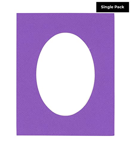 CountryArtHouse Purple Acid Free 13x19 Oval Picture Frame Mat with White Core Bevel Cut for 11x15 Pictures - Fits 13x19 Frame - Pack of 1 Matboard