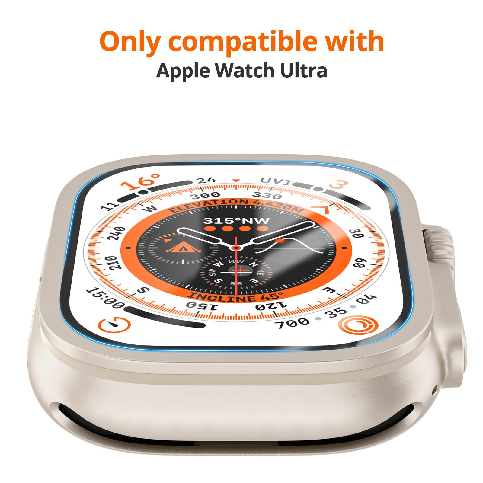 Compatible for Apple Watch Ultra Case 49MM [Enjoy Original], Ultra-Thin Stainless Steel Frame Water-Proof Bezel Case Designed for iWatch Ultra 49MM [Without Screen Protector]