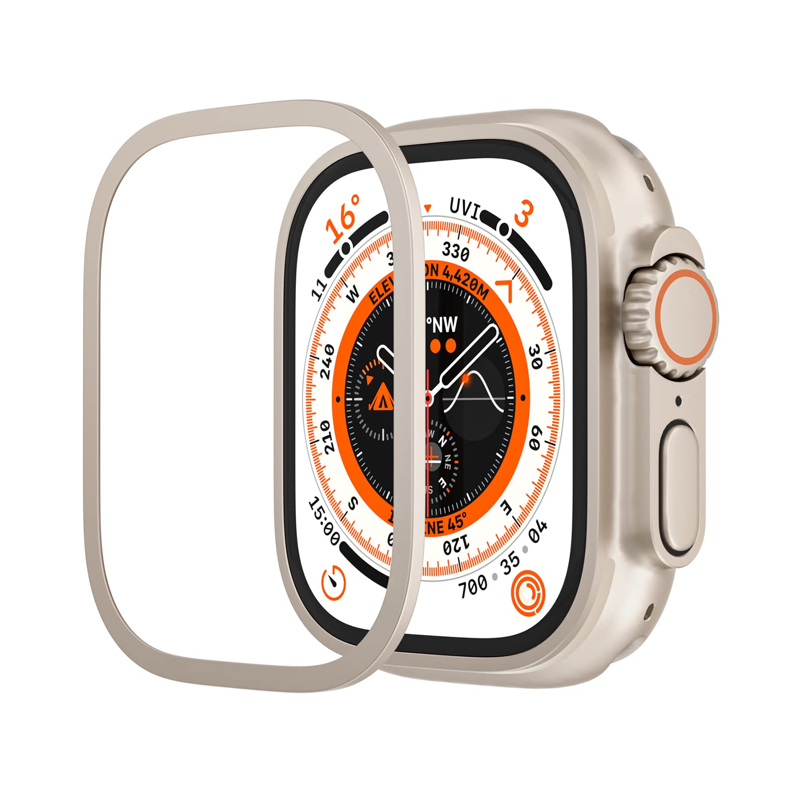 Compatible for Apple Watch Ultra Case 49MM [Enjoy Original], Ultra-Thin Stainless Steel Frame Water-Proof Bezel Case Designed for iWatch Ultra 49MM [Without Screen Protector]