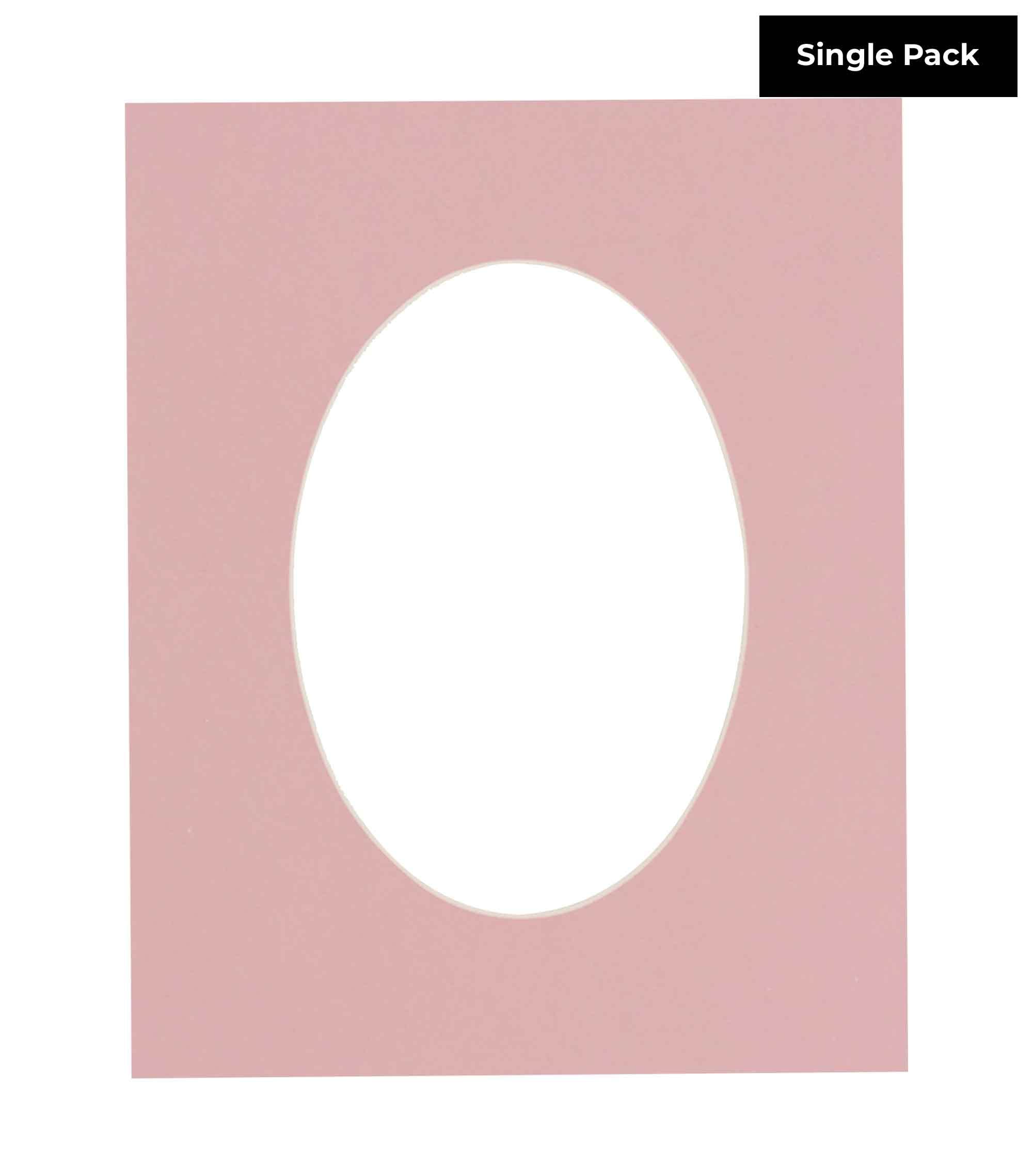 CountryArtHouse Pink Acid Free 8x10 Oval Picture Frame Mat with White Core Bevel Cut for 5x6 Pictures - Fits 8x10 Frame - Pack of 1 Matboard