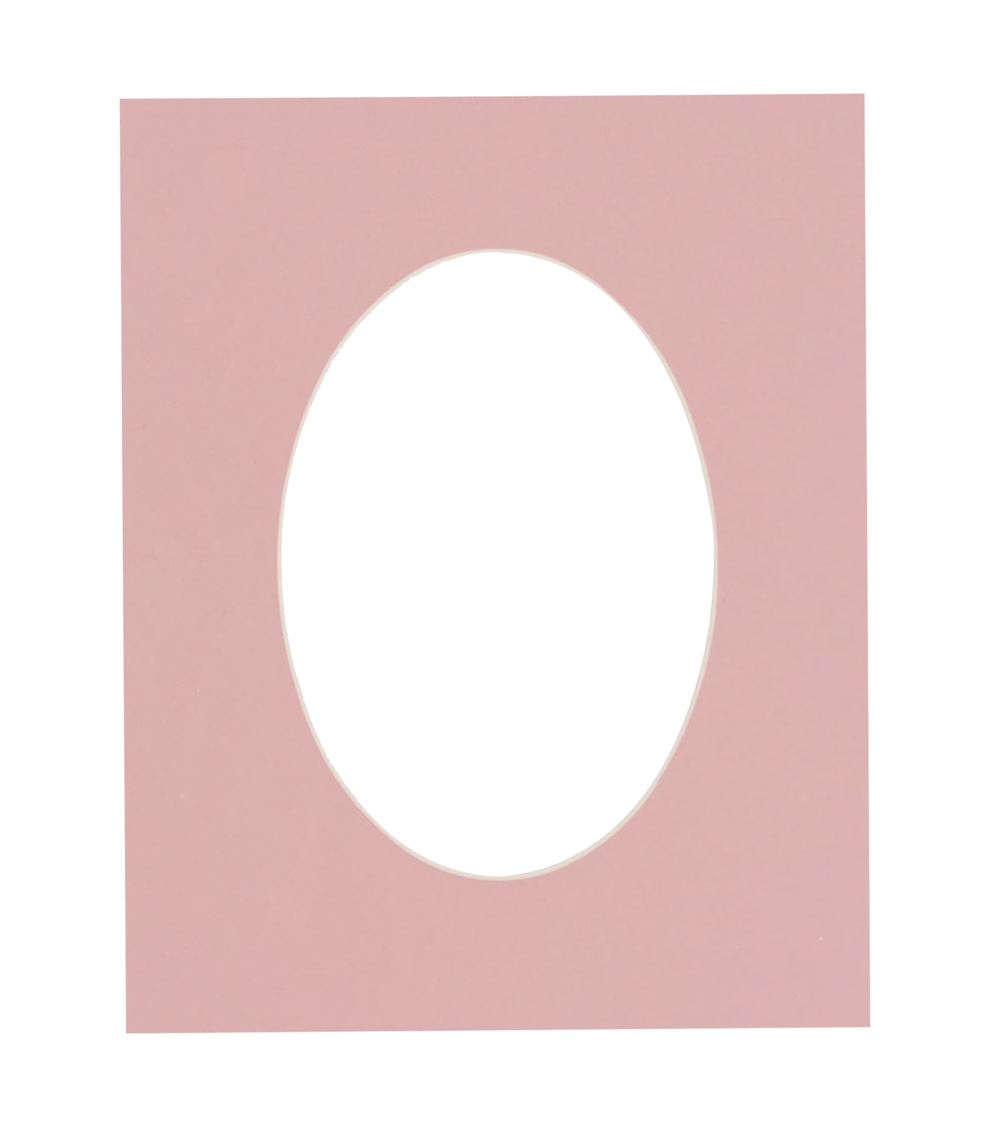 CountryArtHouse Pink Acid Free 8x10 Oval Picture Frame Mat with White Core Bevel Cut for 5x6 Pictures - Fits 8x10 Frame - Pack of 1 Matboard