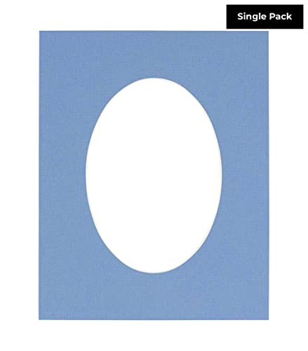 CountryArtHouse Brittany Blue Acid Free 16x20 Oval Picture Frame Mat with White Core Bevel Cut for 14x17 Pictures - Fits 16x20 Frame - Pack of 1 Matboard