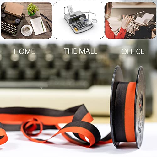 4 Pairs Universal Typewriter Ribbon Twin Spool Replacement 1/2" Pack Compatible with Most Typewriter (Black-Red,Black)