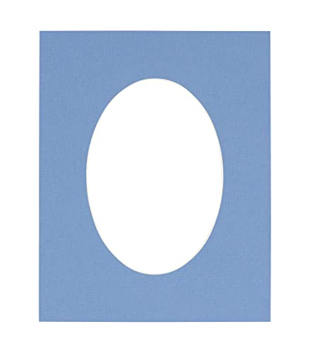 CountryArtHouse Brittany Blue Acid Free 16x20 Oval Picture Frame Mat with White Core Bevel Cut for 14x17 Pictures - Fits 16x20 Frame - Pack of 1 Matboard
