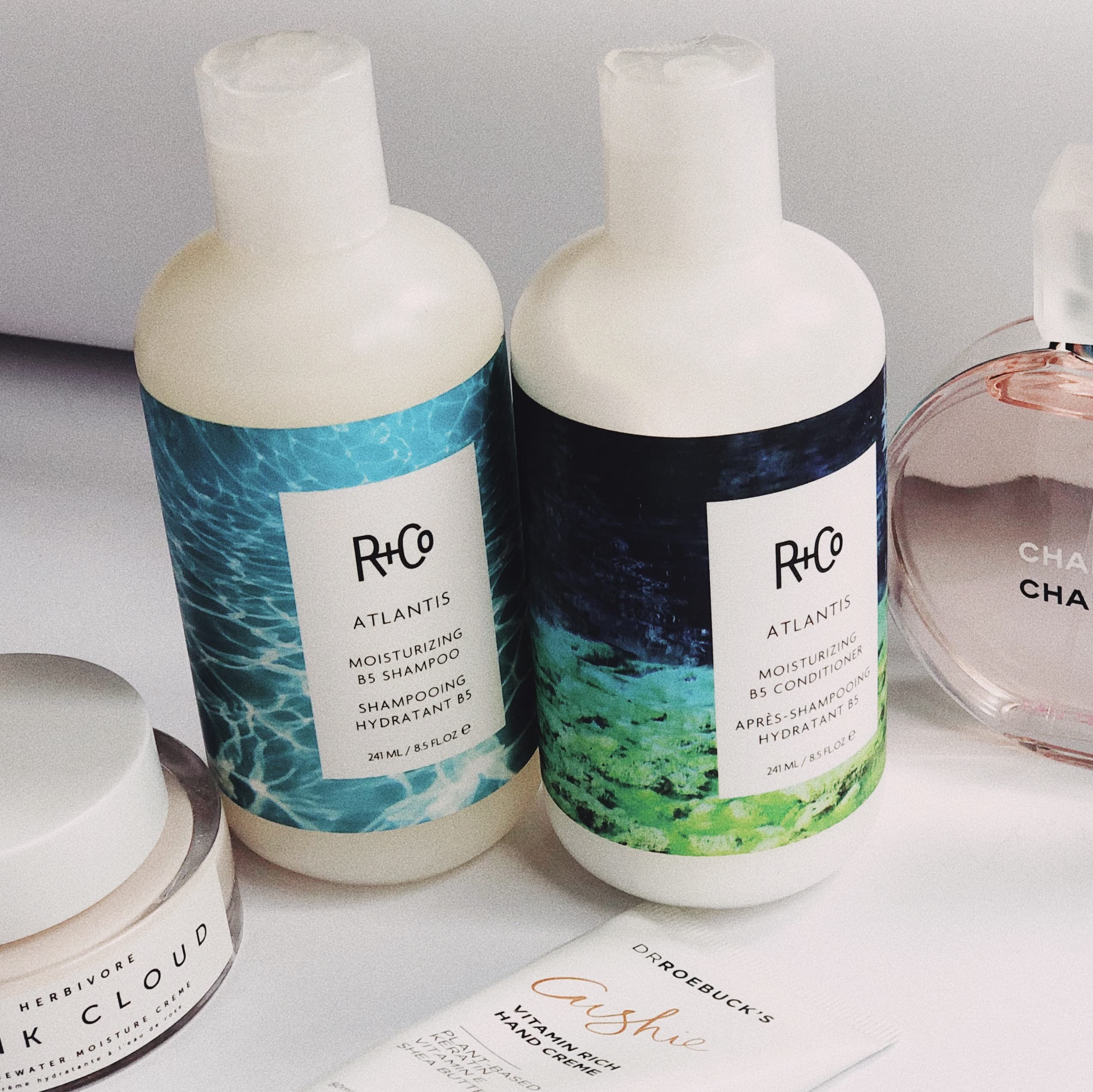 R+Co Atlantis Moisturizing B5 Hair Shampoo and Conditioner Set | Body + Shine + Smoothing for All Hair Types | Vegan + Cruelty-Free | 8.5oz (Pack of 2)