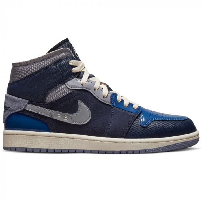 Jordan Men's 1 Mid SE Craft Sneaker, Obsidian/White-french Blue, 8