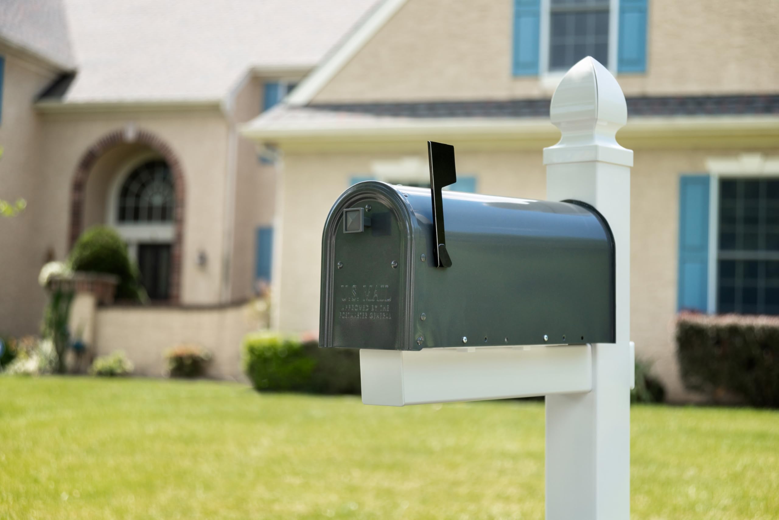 Architectural Mailboxes Edson Galvanized Steel Post Mount Mailbox, Compatibility Code A, EM110GMAM, Grey, Medium Capacity