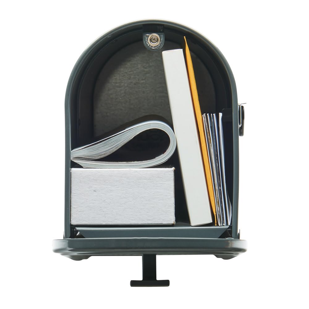 Architectural Mailboxes Edson Galvanized Steel Post Mount Mailbox, Compatibility Code A, EM110GMAM, Grey, Medium Capacity
