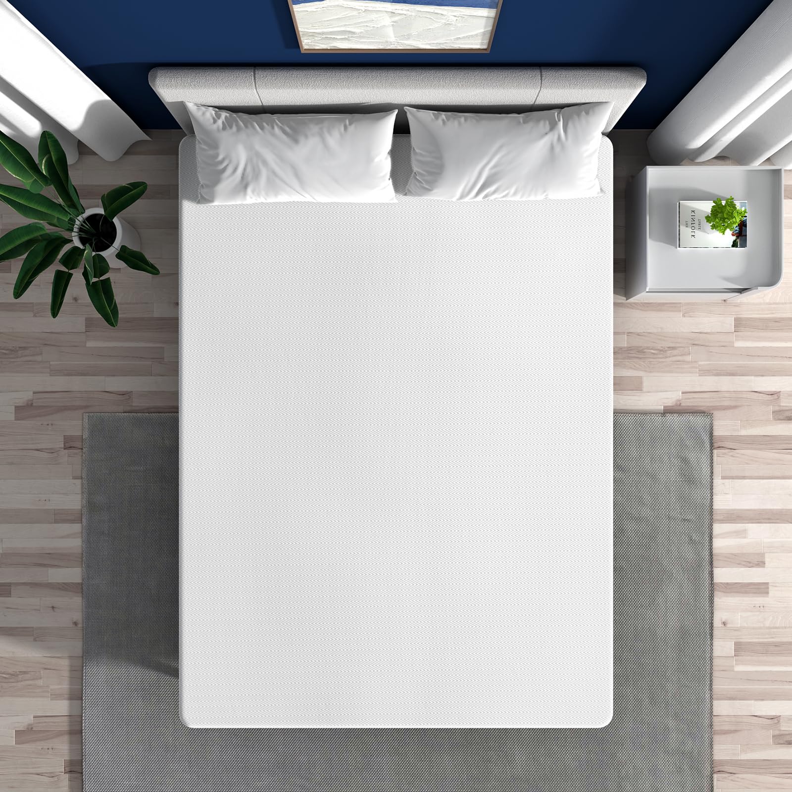 UniPon 3 Inch Gel-Infused Memory Foam Mattress Topper for Full Size Bed, Ventilated Bed Foam Topper for Back Pain and Pressure Relief, High-Density Cooling Mattress Pad with Removable & Soft Cover
