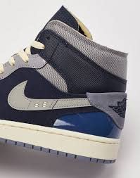 Jordan Men's 1 Mid SE Craft Sneaker, Obsidian/White-french Blue, 8