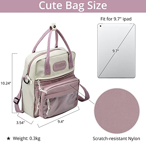 AoMoon Kawaii Backpack Japanese Cute School Bag Ita Bag JK Uniform Bag Aesthetic Backpack with Pin and Cute Accessories for Girls (S-Pink)