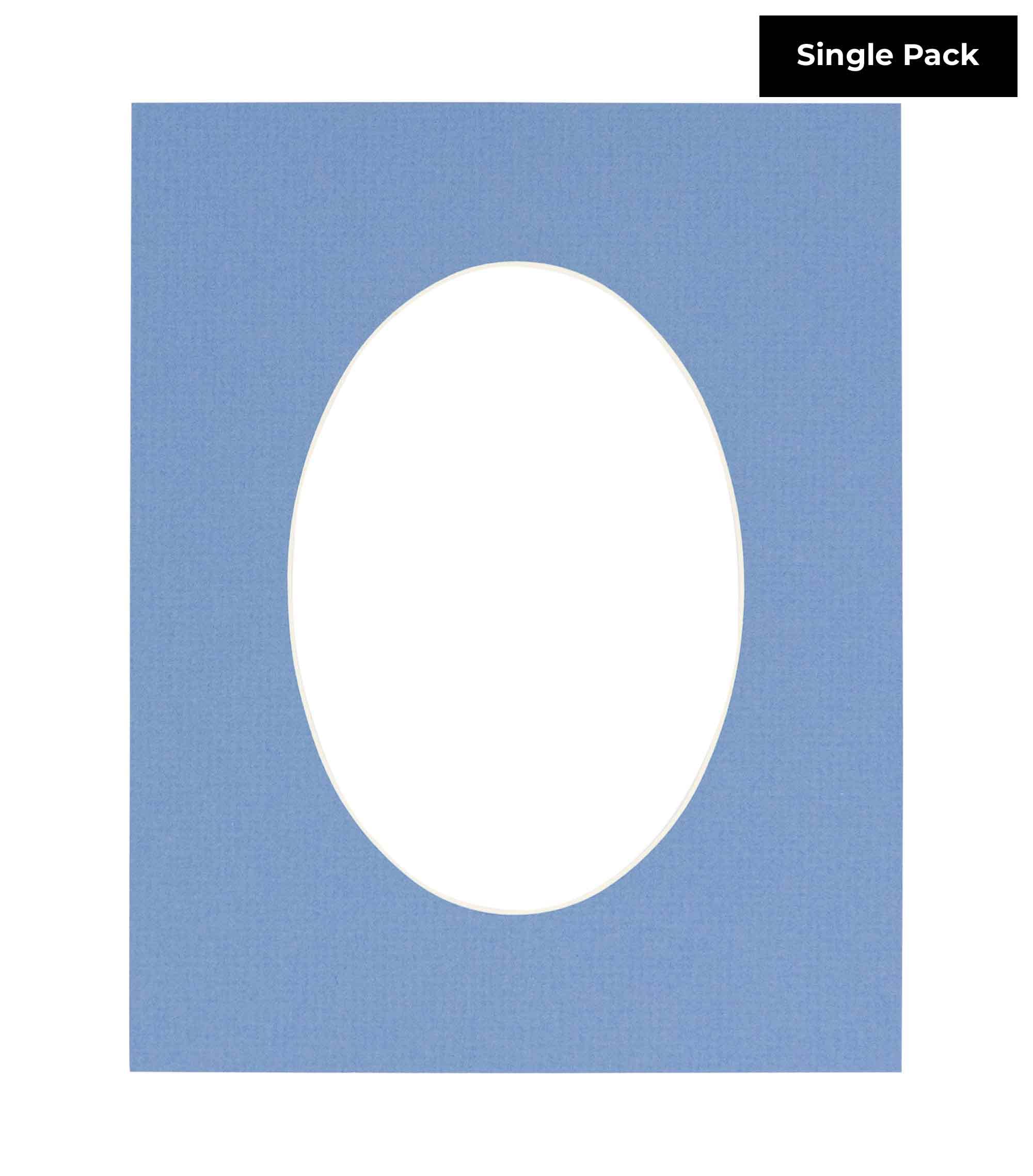 CountryArtHouse Brittany Blue Acid Free 8x11 Oval Picture Frame Mat with White Core Bevel Cut for 6x9 Pictures - Fits 8x11 Frame - Pack of 1 Matboard