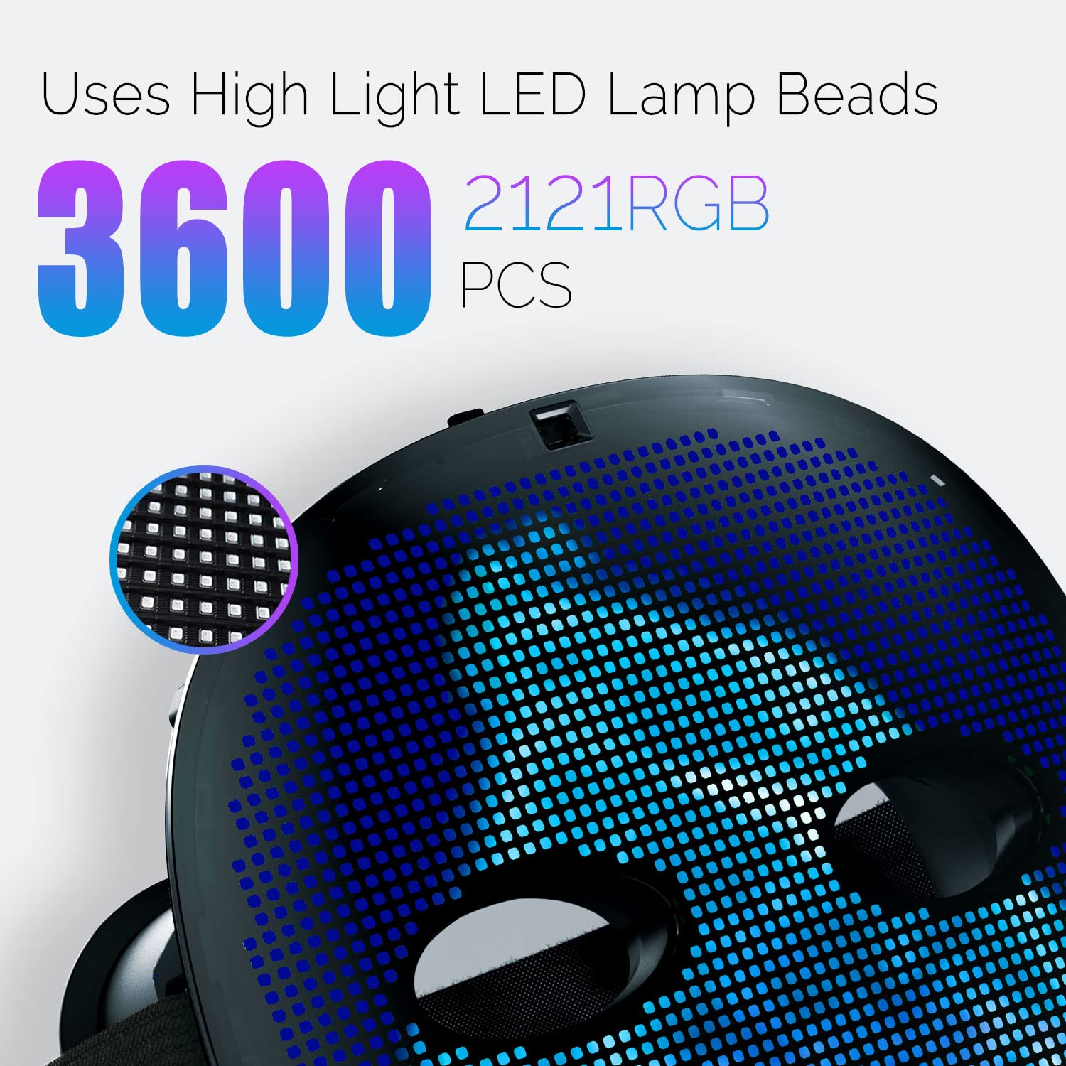 Led Mask HD with WIFI Programmable Video Play,Led Digital Electronic Light Up Face Masks for Halloween Rave Masquerade