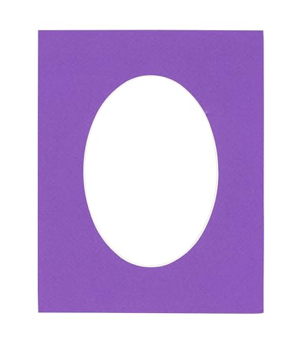 CountryArtHouse Purple Acid Free 9x13 Oval Picture Frame Mat with White Core Bevel Cut for 7x11 Pictures - Fits 9x13 Frame - Pack of 1 Matboard