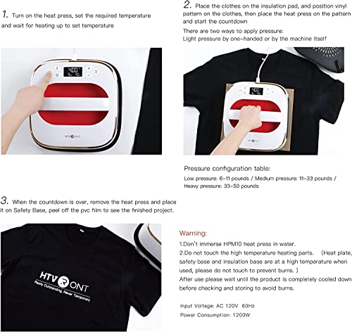 HTVRONT Heat Press Machine for T Shirts, 10"X10" Portable T Shirt Press Machine, Fast Heat-up Iron Press Heat Transfer Machine for Hat, Vinyl, Sublimation (Raspberry)