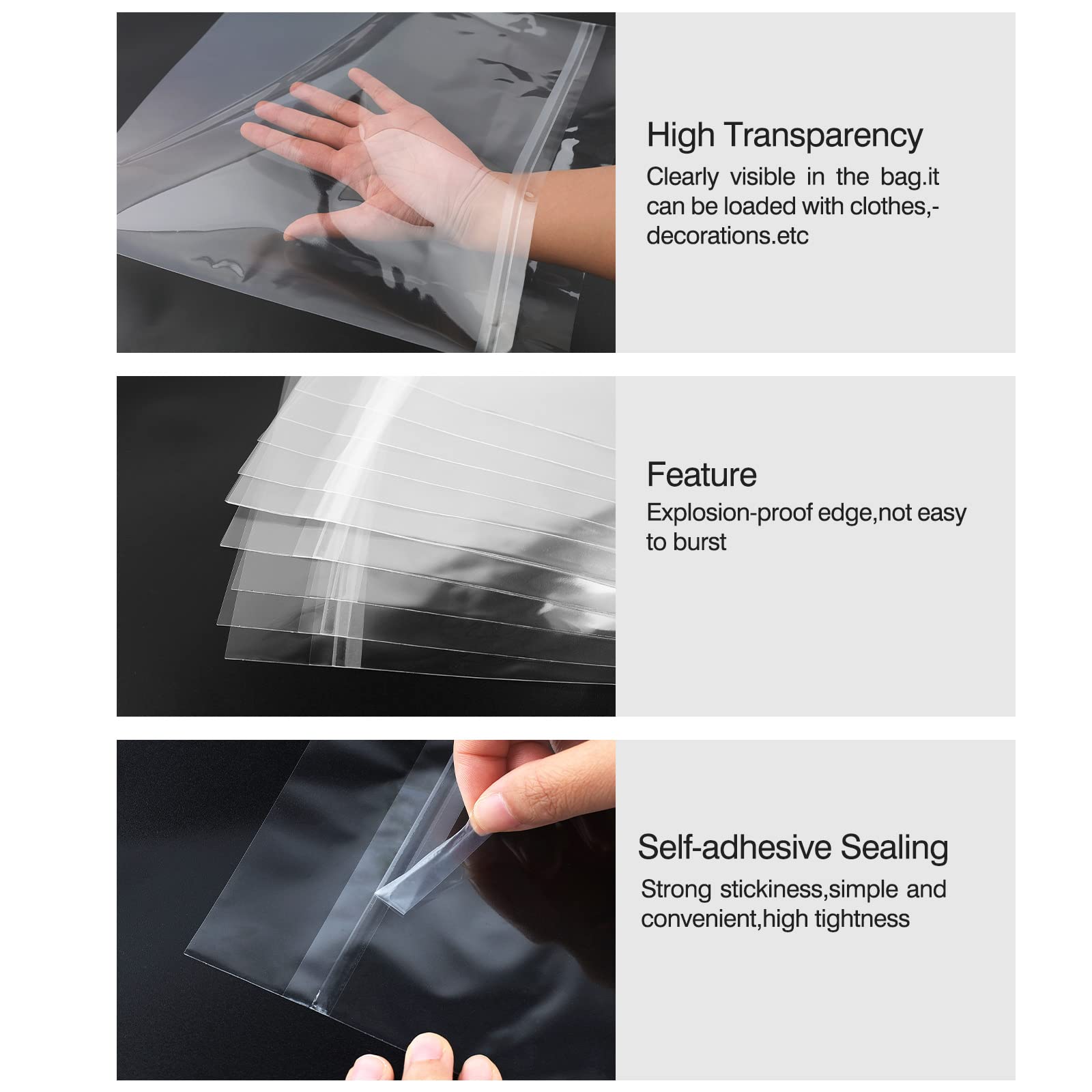 Mat Board Center, 50 Pack 8 1/2" x 10 3/7" Acid-Free Crystal Clear Sleeves Storage Bags for 8x10 Art Prints/Pictures/Photos/Framing Mat Mattes