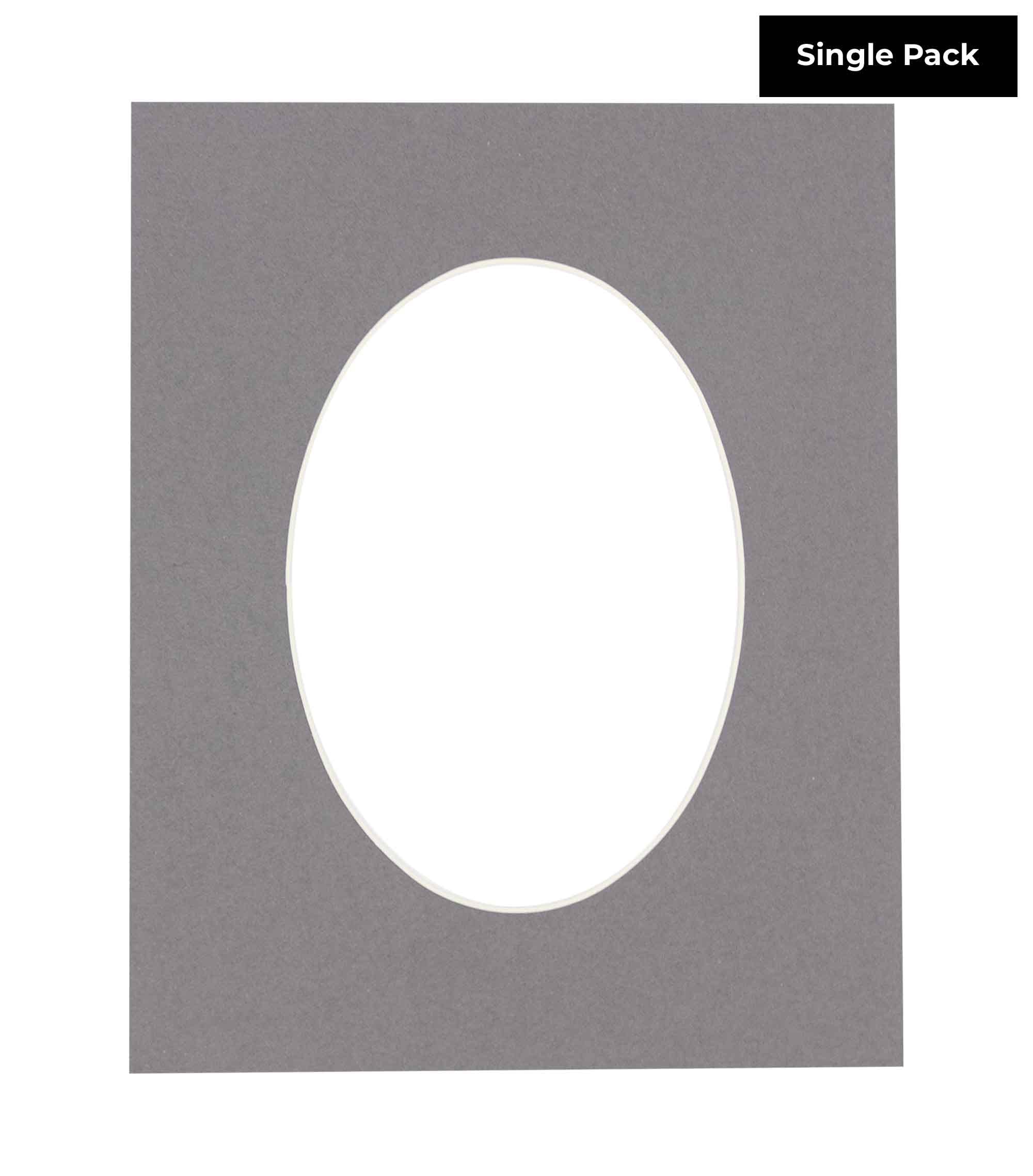 CountryArtHouse Charcoal Acid Free 9x14 Oval Picture Frame Mat with White Core Bevel Cut for 7x11 Pictures - Fits 9x14 Frame - Pack of 1 Matboard