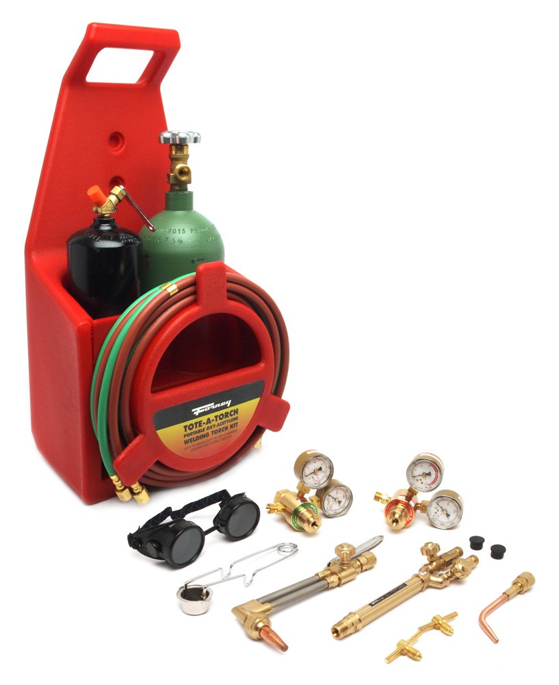 Forney Tote A Torch Light/Medium Duty Cutting and Welding Portable Kit + Flame King Refrigerant Recovery Cylinder Tank