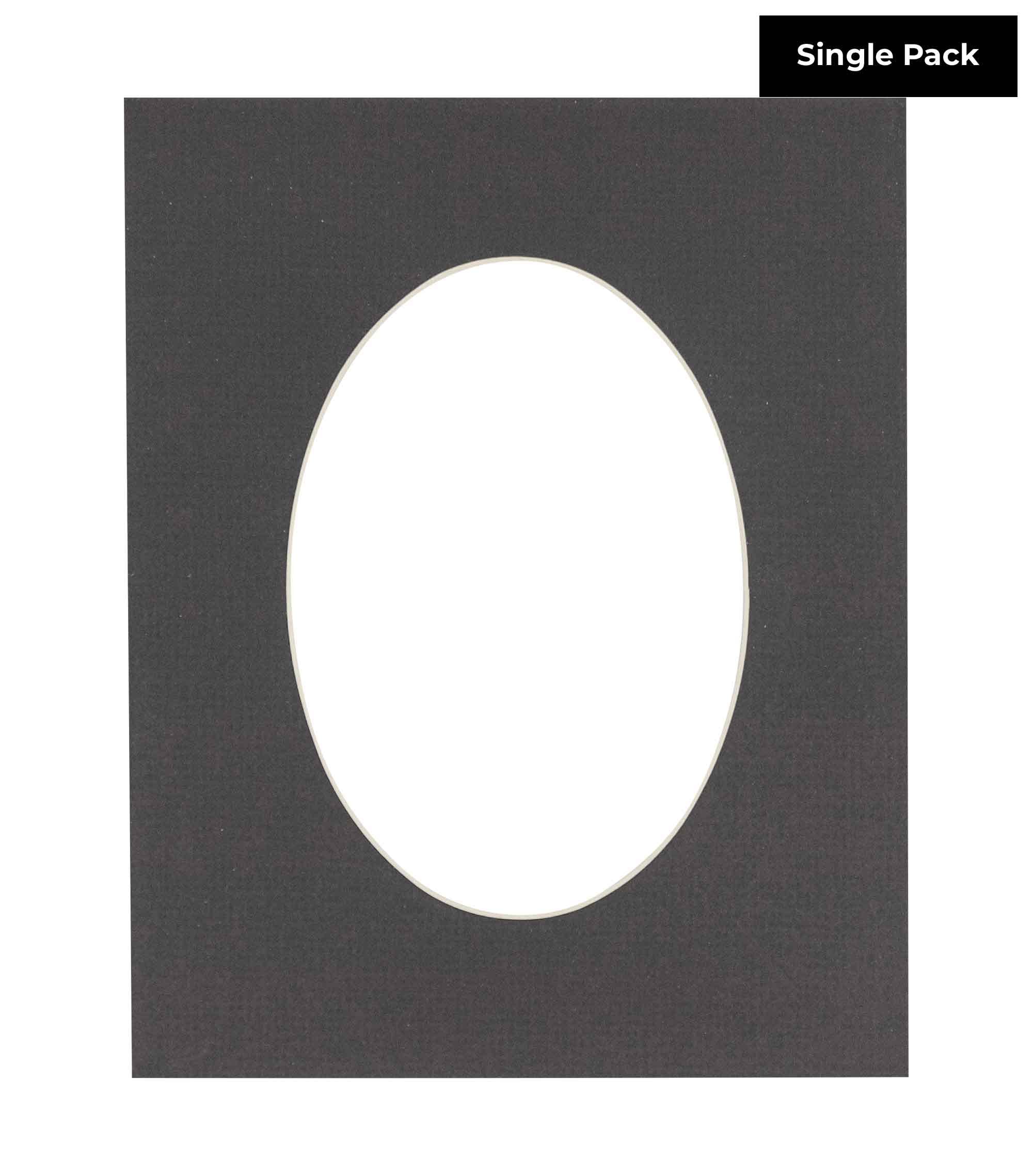 CountryArtHouse Textured Black Acid Free 11x15 Oval Picture Frame Mat with White Core Bevel Cut for 8.5x11 Pictures - Fits 11x15 Frame - Pack of 1 Matboard