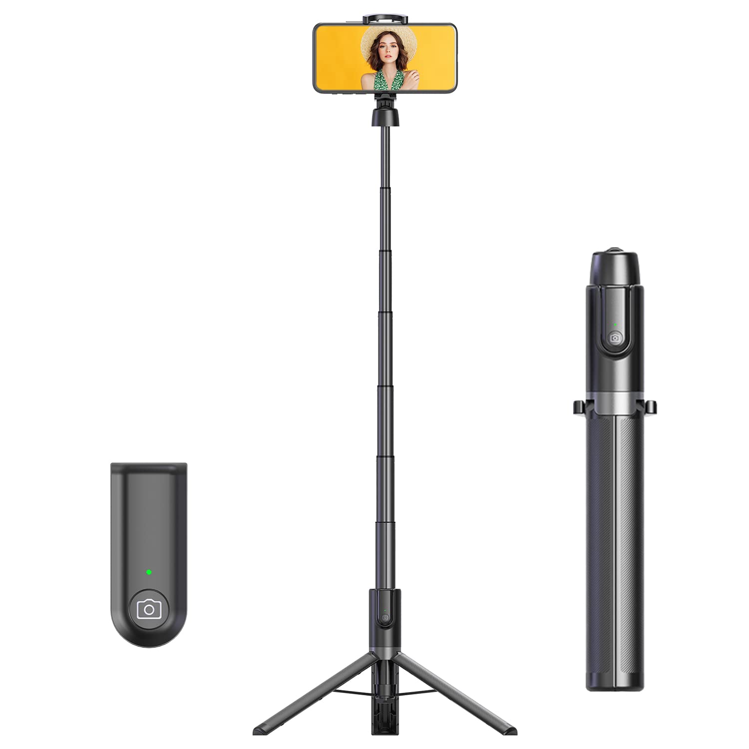Selfie Stick Tripod for iPhone, Cell Phone Stand for Recording with Wireless Remote, Lightweight Tripod Stand for iPhone 13/12/12 Pro/12 Pro Max/11/11 Pro/X/XR/XS/8/7/6S,Android Samsung Smartphone