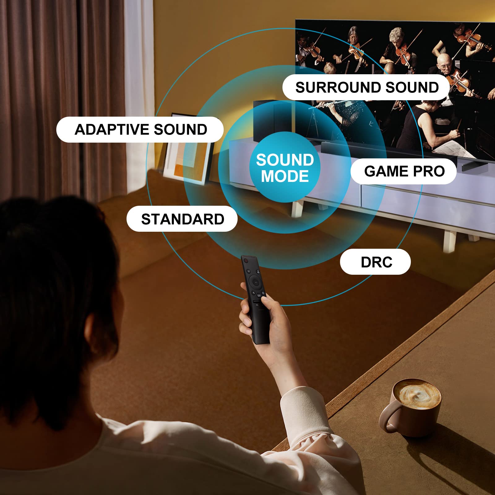 Soundbar Remote for Samsung Sound Bar Home Theater Audio Surround Sound Speaker System (AH59-02767A)