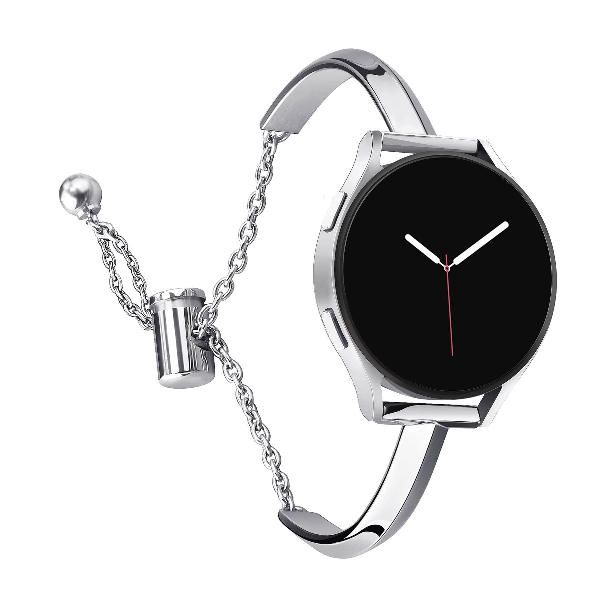 CrocSee Stainless Steel Band Compatible with Samsung Galaxy Watch 6 5 4 40mm 44mm/Watch 6 Classic 43mm 47mm/Watch 4 Classic 42mm 46mm/Watch 5 Pro 45mm, Slim Minimalism Bangle Bracelet for Women,