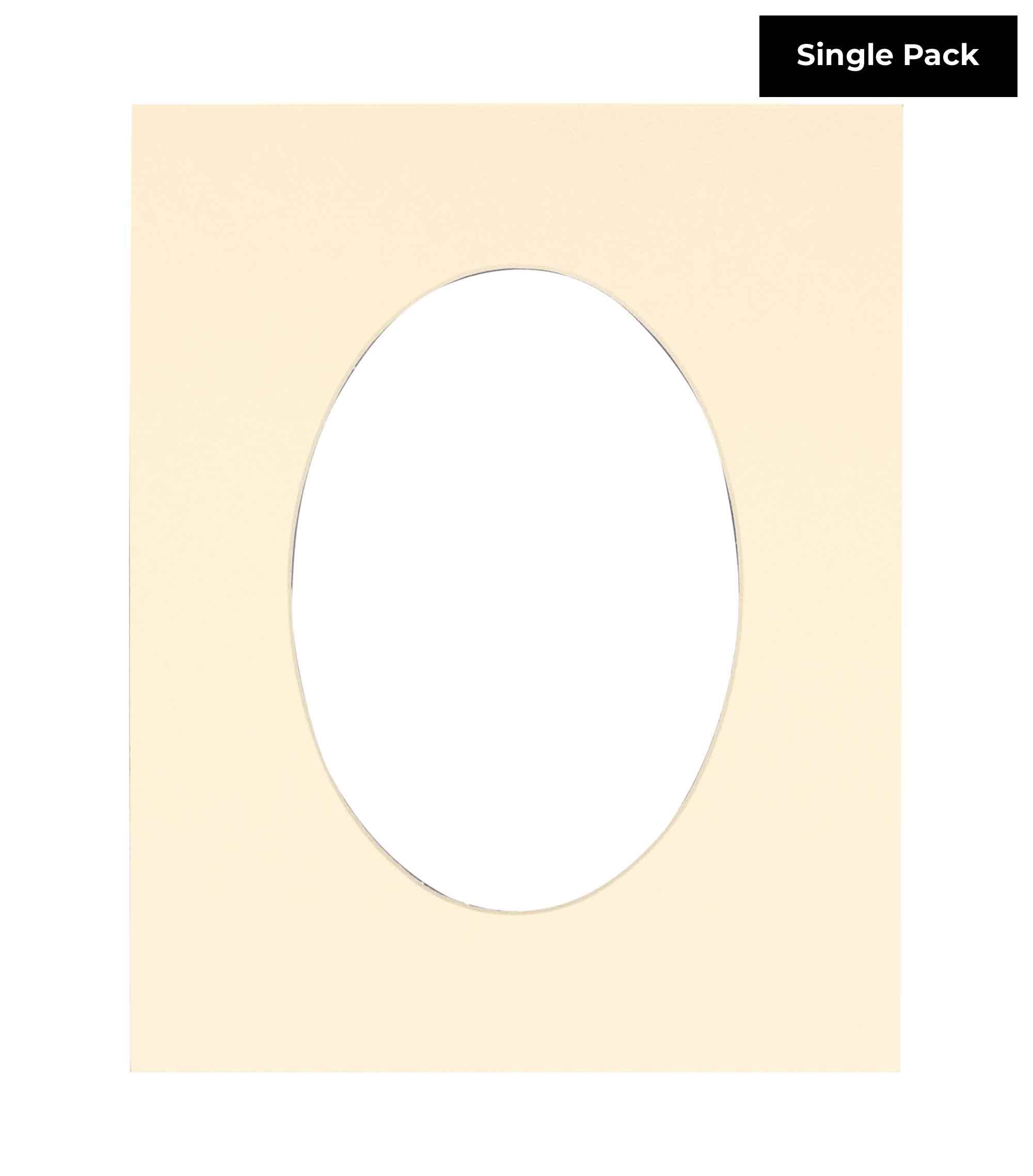 CountryArtHouse Cream Acid Free 11x14 Oval Picture Frame Mat with White Core Bevel Cut for 9x12 Pictures - Fits 11x14 Frame - Pack of 1 Matboard