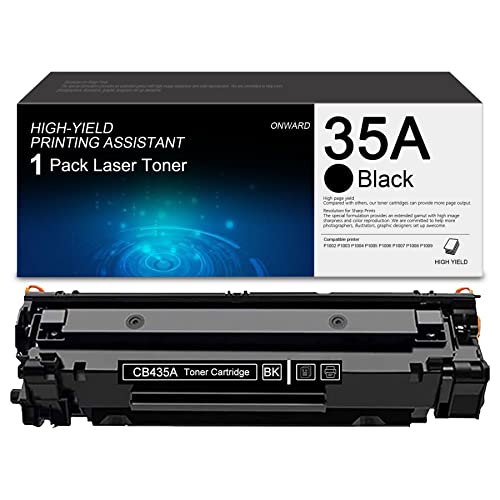 35A Toner Cartridge CB435A Black - (High Yield ) ONWA 1-Pack Compatible 35A CB435A Toner Cartridge Replacement for HP P1006 P1002 P1003 P1004 P1005 P1007 P1008 P1009 Printer