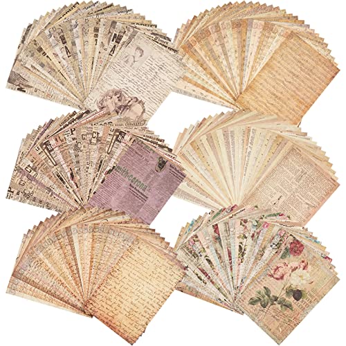 180 Sheets of Scrapbook Paper, Vintage Journaling Scrapbooking Supplies Craft Kits for Bullet Journals Junk Journal Planners Aesthetic Room Decor Wall Art Collage Album Cottagecore Picture Frames