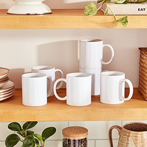 Cricut Beveled Blank, Ceramic-Coated, Dishwasher & Microwave Safe Mug to Decorate, Mug Press & Infusible Ink Compatible,12 Oz Sublimation, Ideal for Crafts and Printing, 6 Count, White
