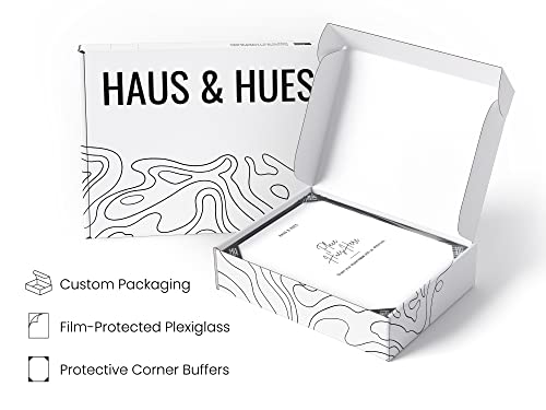 HAUS AND HUES Black Metal Picture Frame, 16x20 inches, Premium Quality, Wall Mount, Picture Frame for Wall, Modern Style, Black