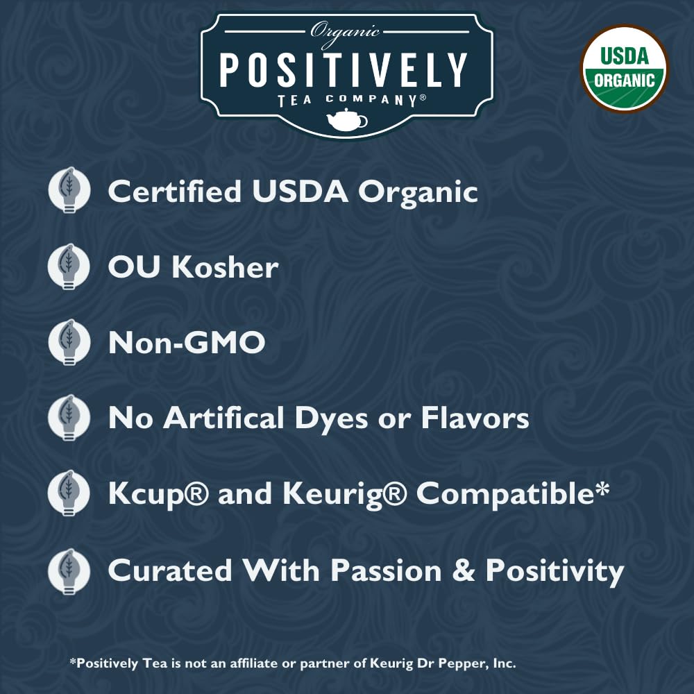 Organic Positively Tea Company, Caramel Black Tea, K-Cup Compatible, 24 Pods
