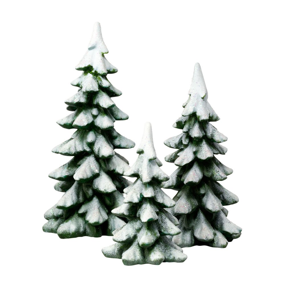 Department 56 Accessories for Villages Winter Pines Accessory Figurine & Snow Village First Frost Trees (Set of 3)