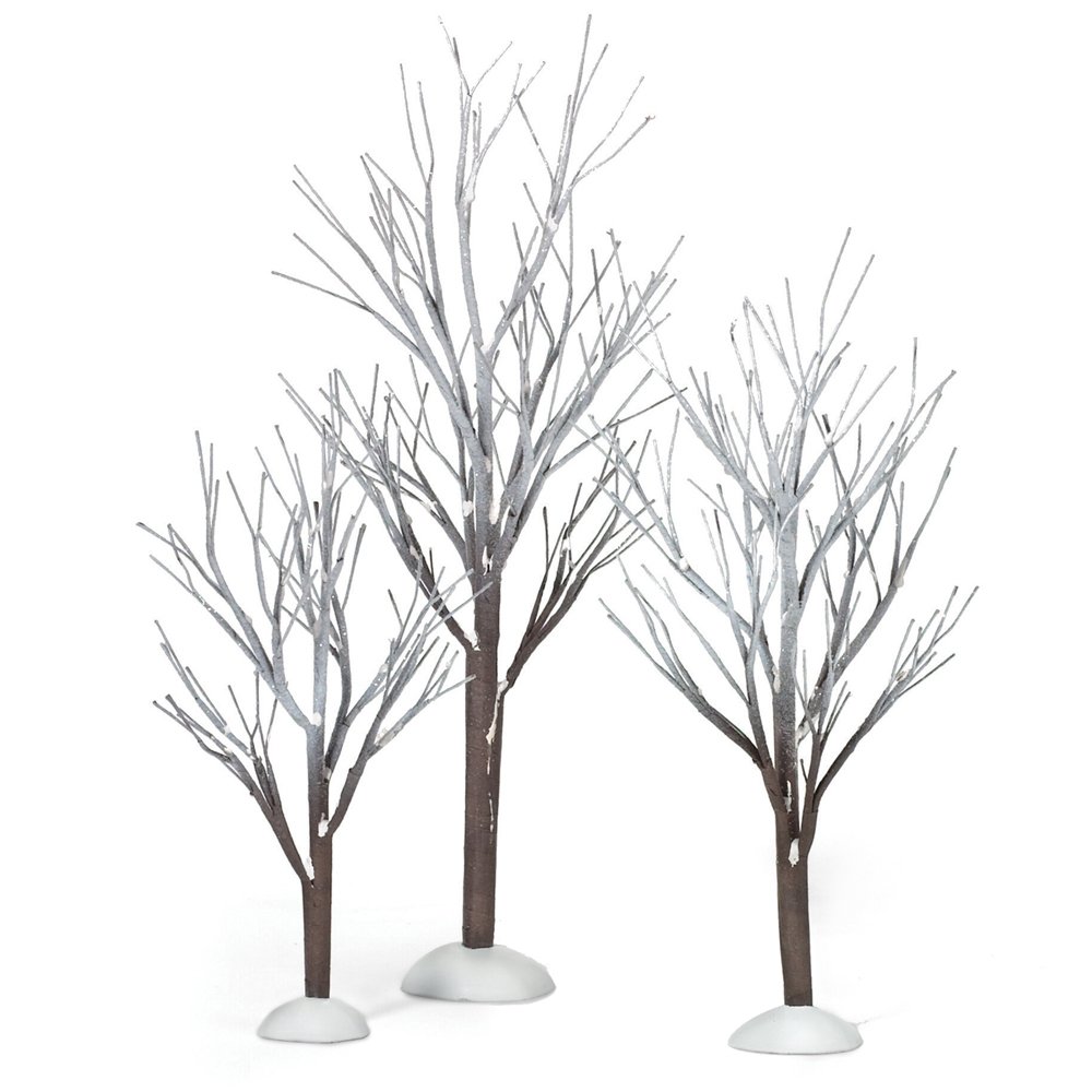Department 56 Accessories for Villages Winter Pines Accessory Figurine & Snow Village First Frost Trees (Set of 3)